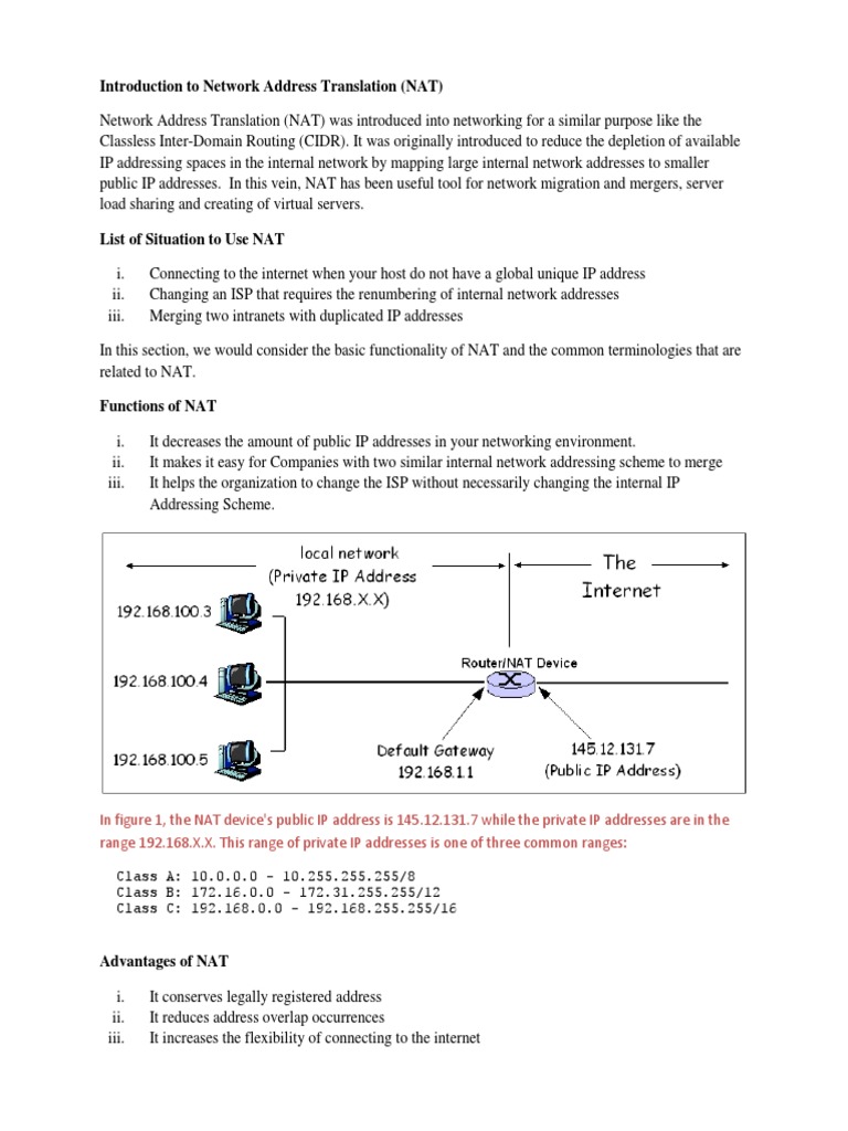 Introduction To Network Address Translation (NAT) | PDF | Ip Address ...
