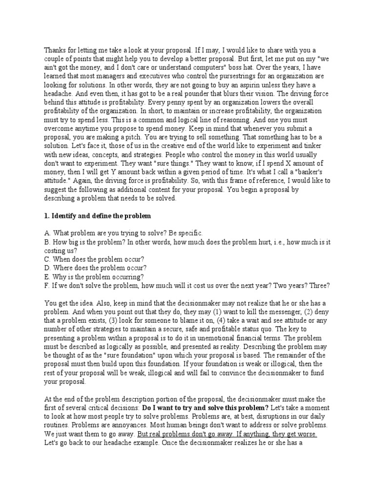 A Guide to Developing a Comprehensive and Convincing Proposal that ...