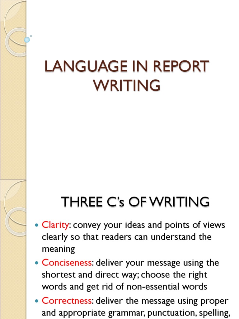 Language in Report Writing | PDF | Verb | Subject (Grammar)