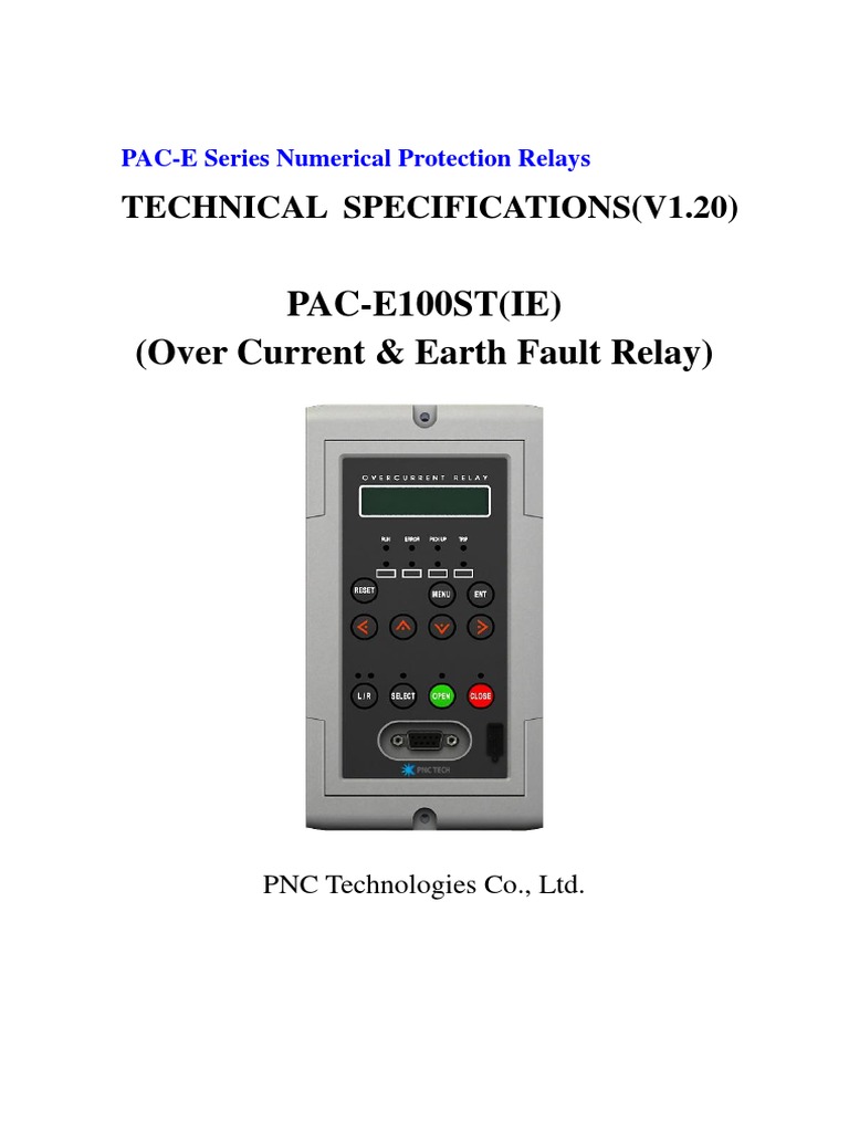 PAC - E100ST Technical - Spec - V1.20 (20180320) | PDF | Relay | Analog To Digital Converter