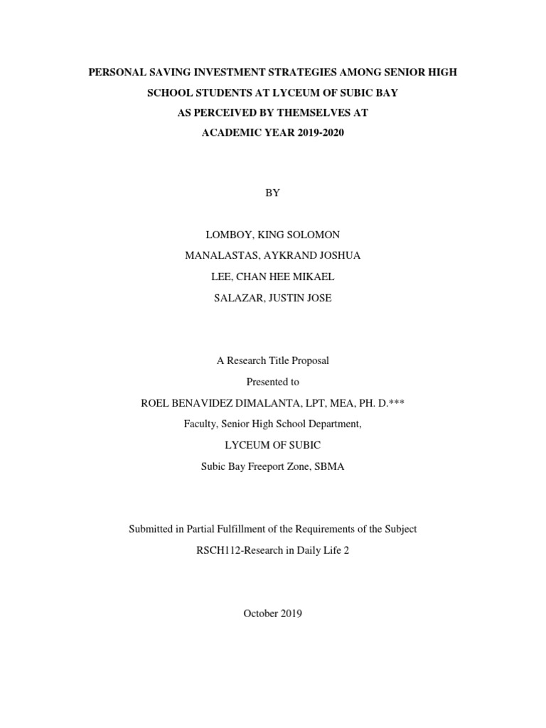 High School Students' Saving Strategies | PDF