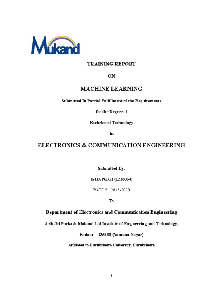 A-Seminar-Report-on-Machine-Learining Final Report | PDF | Statistical Classification | Bayesian ...