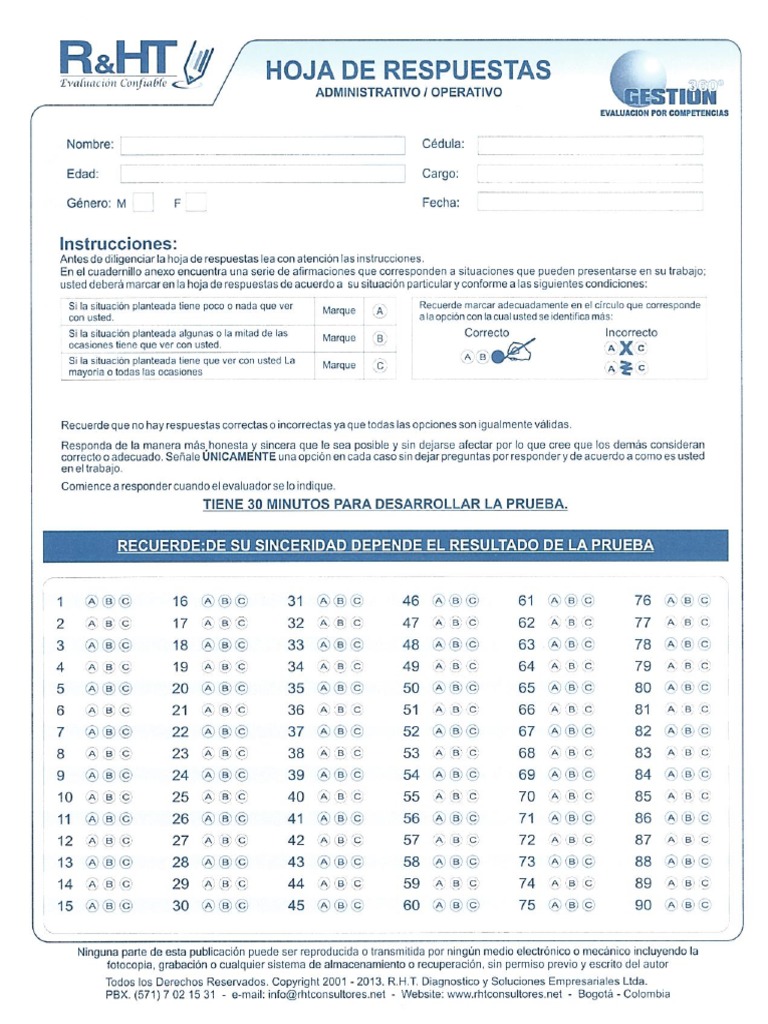 Prueba 360° RHT | PDF