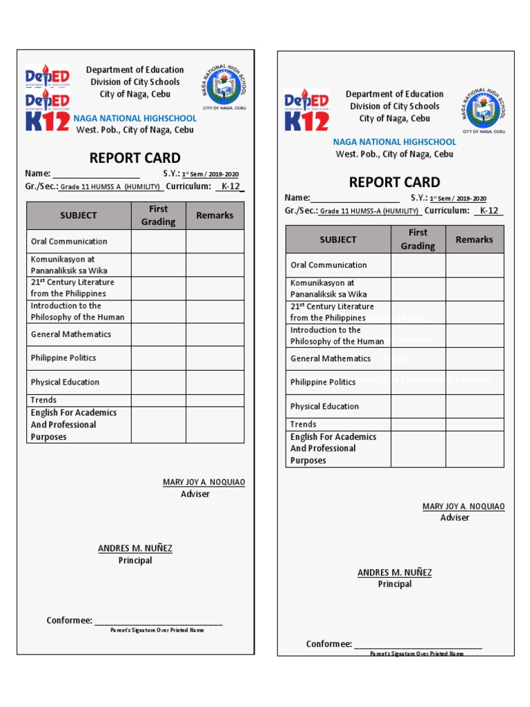 Report Card Non Lazy Edit 2 | PDF | Learning | Behavior Modification