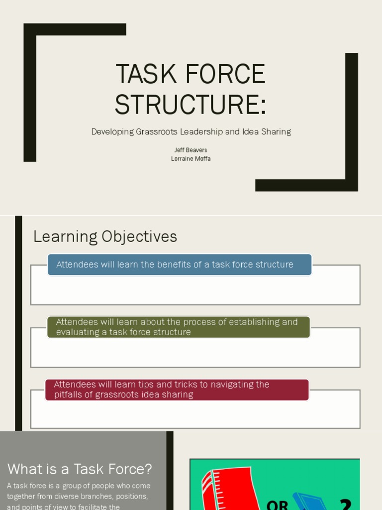 Developing an Effective Task Force Structure to Encourage Grassroots ...