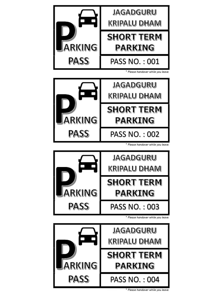 Parking Pass For Visitors - Rev1 | PDF