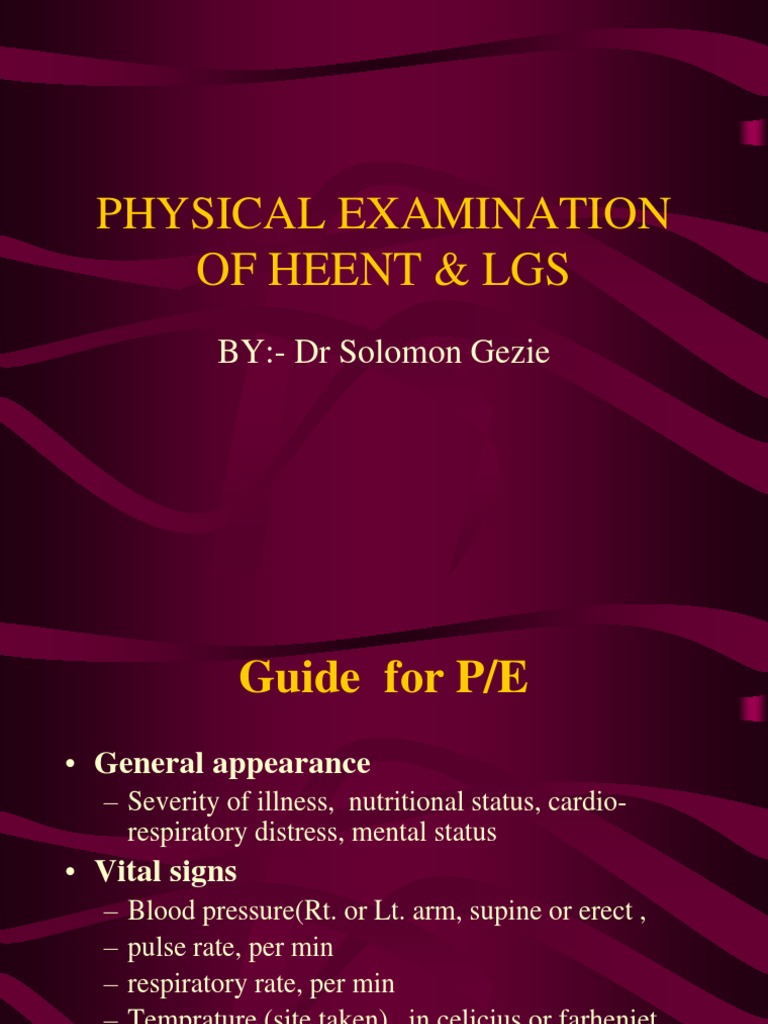 HEENT Physical Examination Guide | PDF | Human Nose | Thyroid