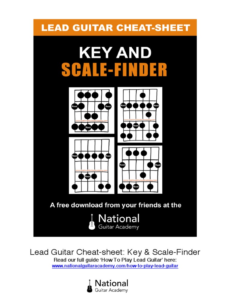 Lead Guitar Cheat Sheet Key Scale Finder V6 | PDF | Scale (Music ...