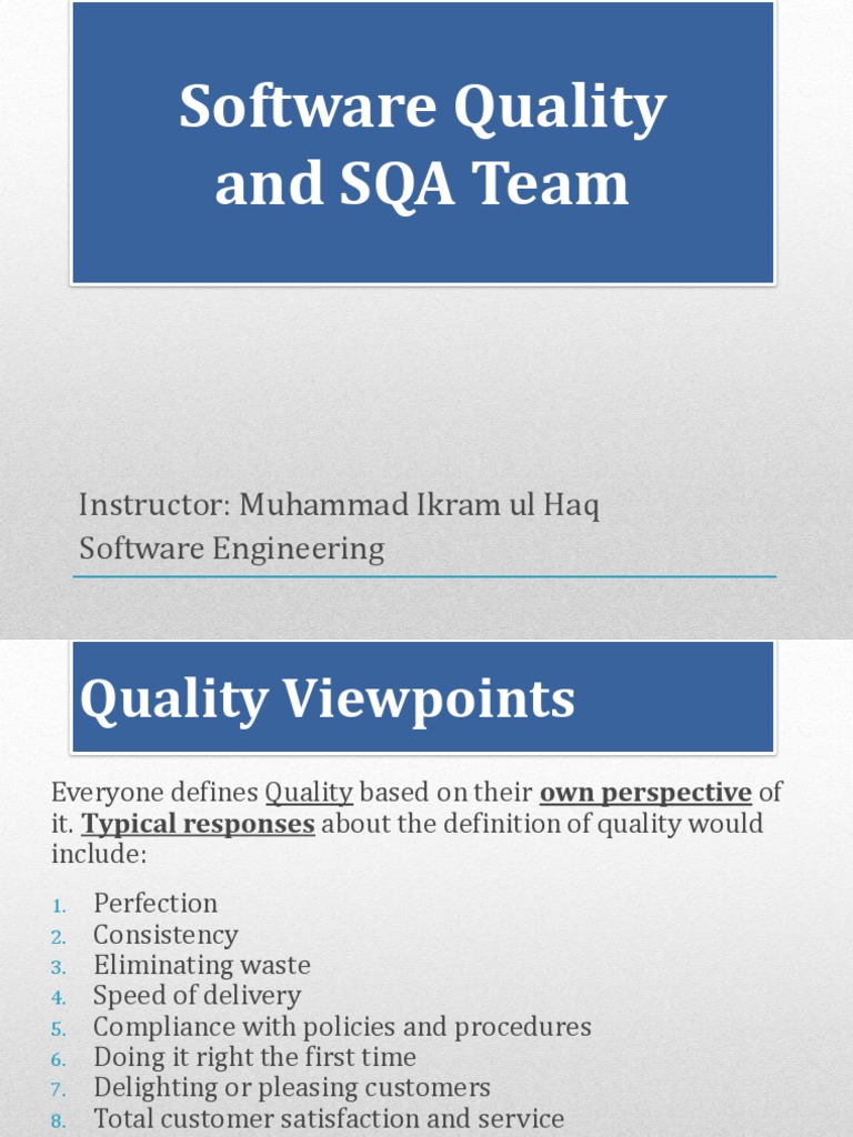 Software Quality Management | PDF | Software Quality | Software Testing