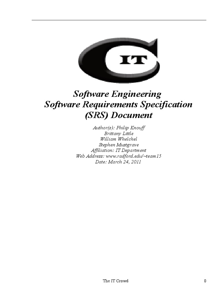 Software Requirements Specification | PDF | Login | Web Page