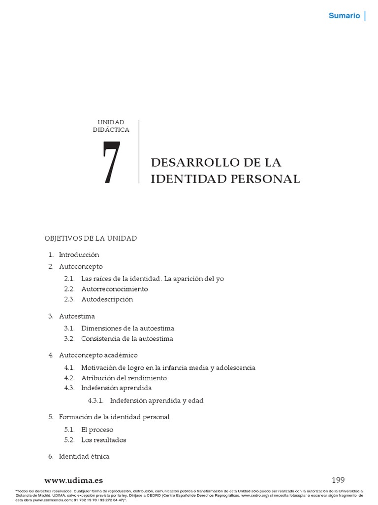 Desarrollo del Autoconcepto e Identidad | PDF | Sicología | Adultos
