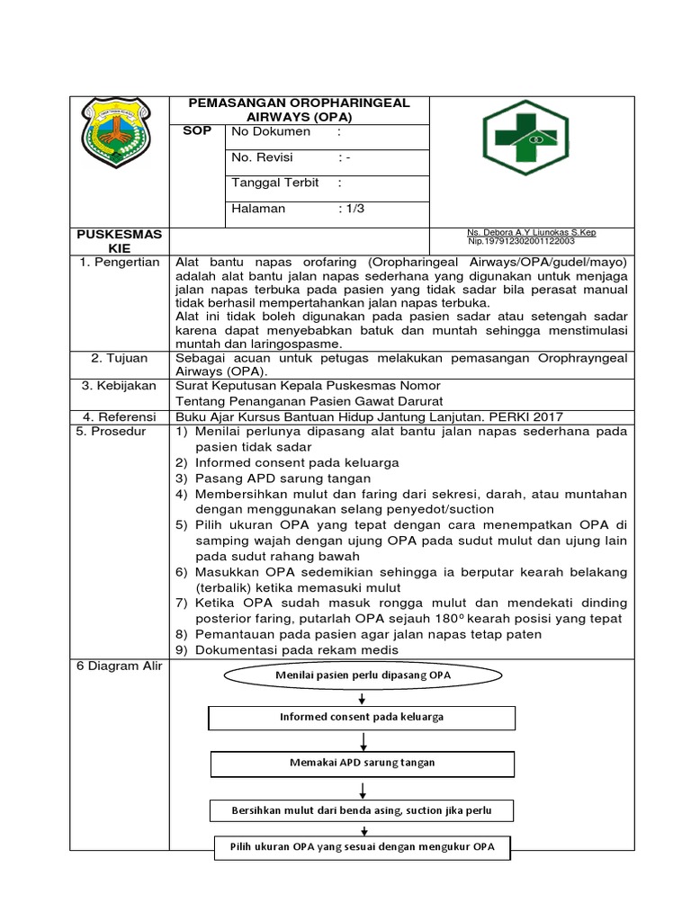 SOP Pemasangan OPA | PDF