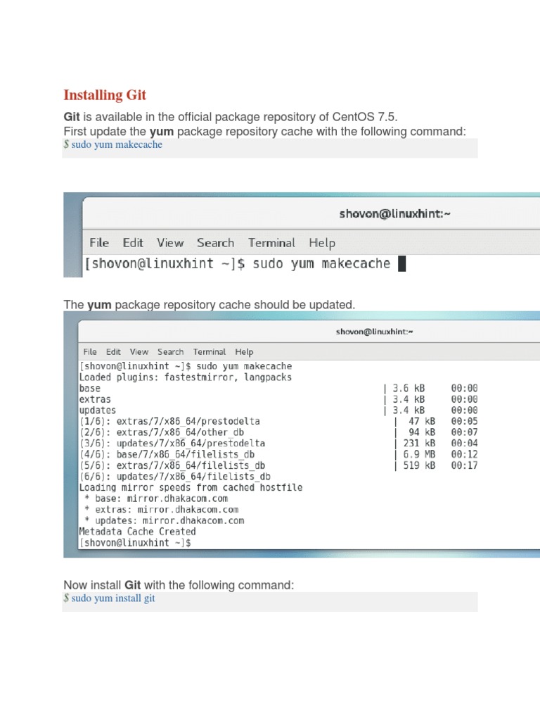 Installing Git | PDF | Unix Software | Operating System Technology
