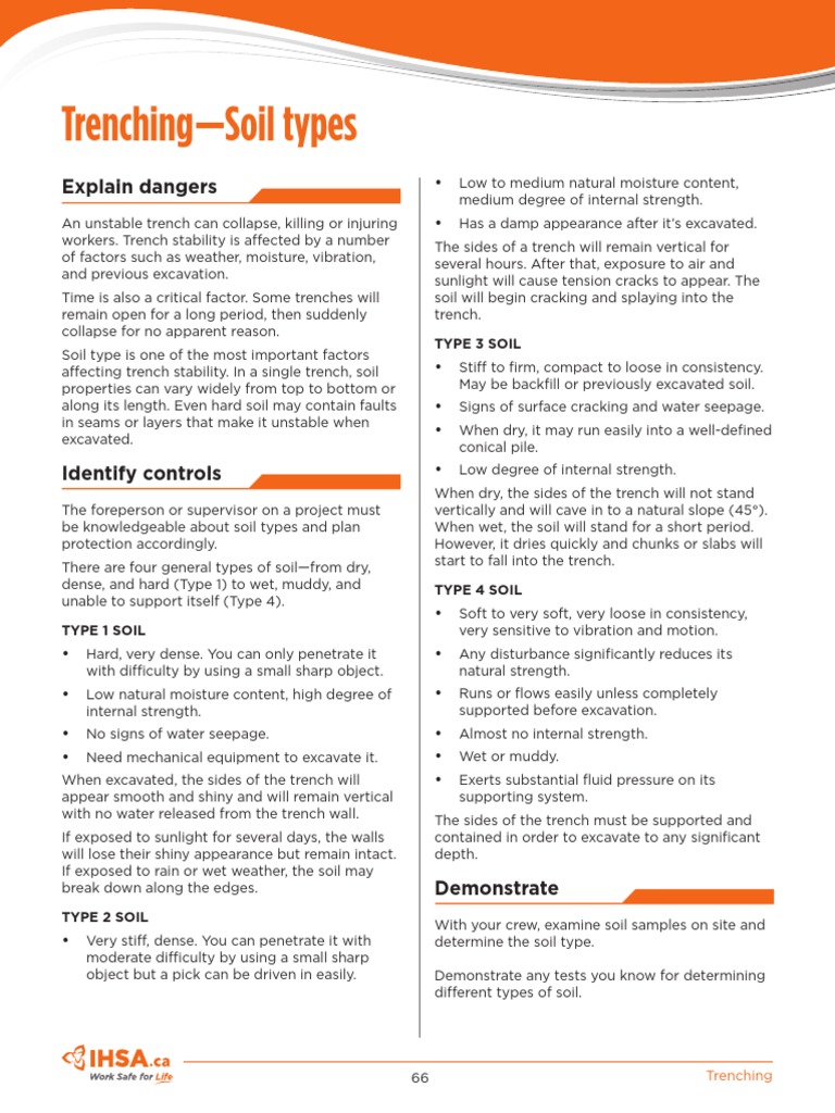 Trenching Soil Types | PDF | Deep Foundation | Soil