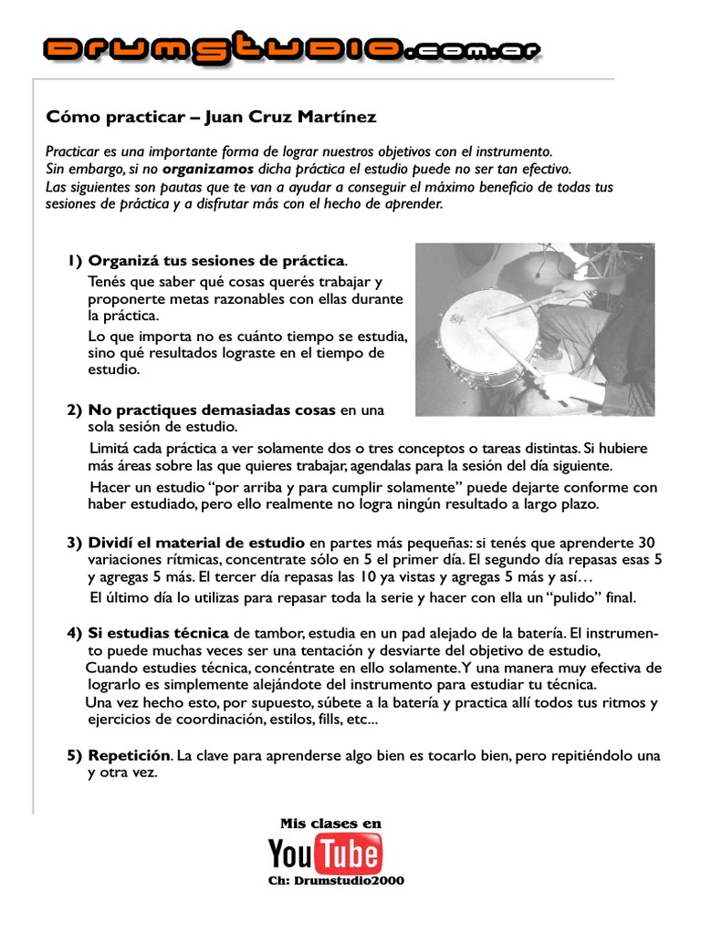 Como Practicar Rudimentos | PDF | Ritmo | Aprendizaje