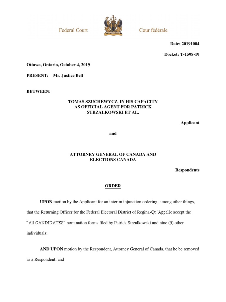 Injunction Application Dismissed | PDF | Attorney General | Lawyer