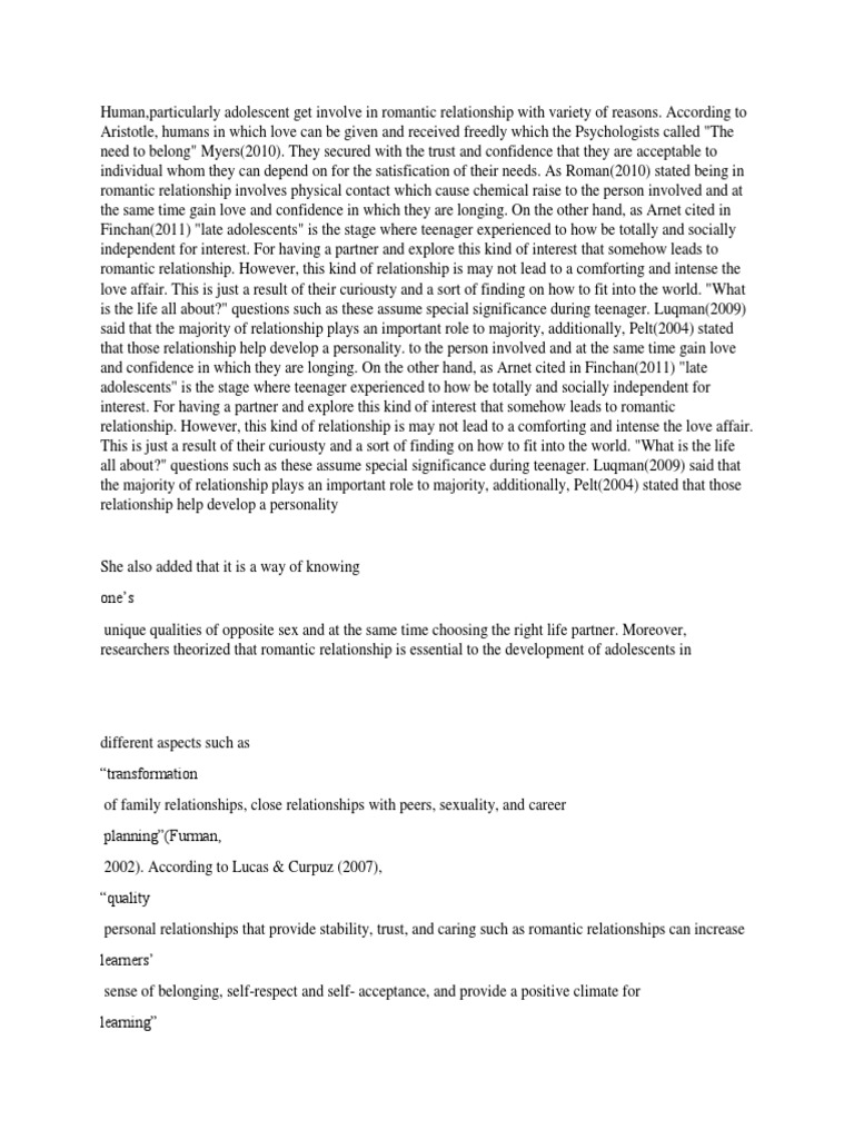 The Role of Romantic Relationships in Adolescent Development: Benefits ...