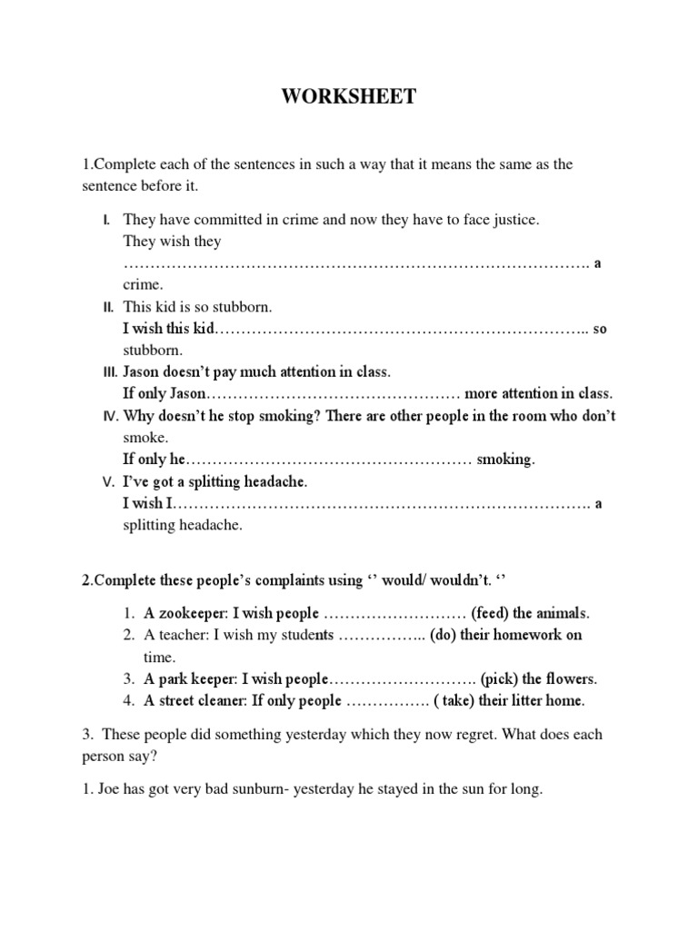 Conditional Worksheet | PDF | Language Arts & Discipline