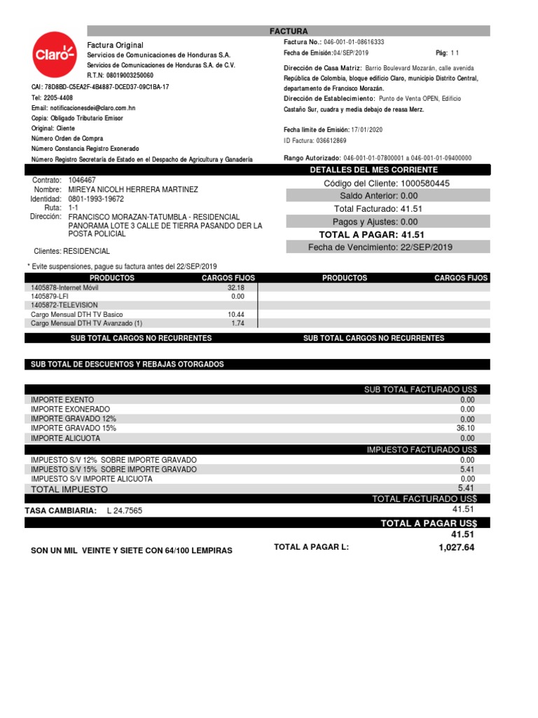 PDF | PDF | Factura | Honduras