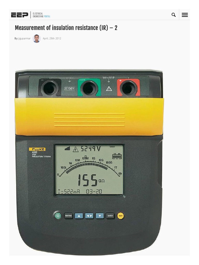 Electrical Engineering Portal Com Measurement of Insulation Resistance ...
