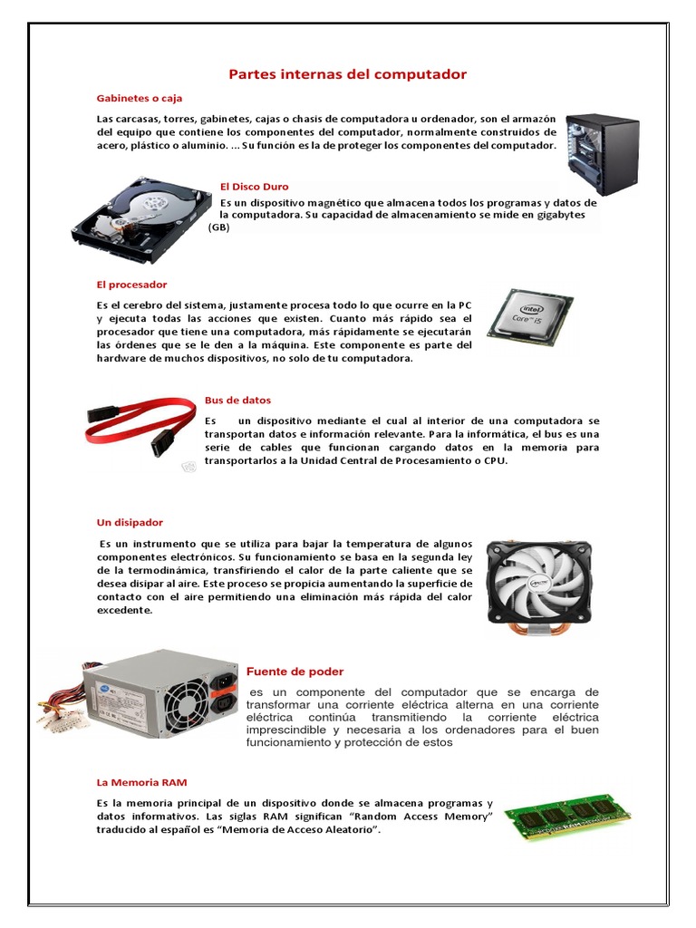 Partes Internas Del PC | PDF | Hardware de la computadora | Memoria de ...