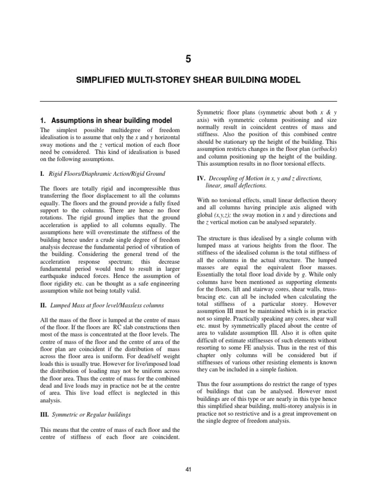 Simplified Multi-Storey Shear Buildoing Model | PDF | Normal Mode ...