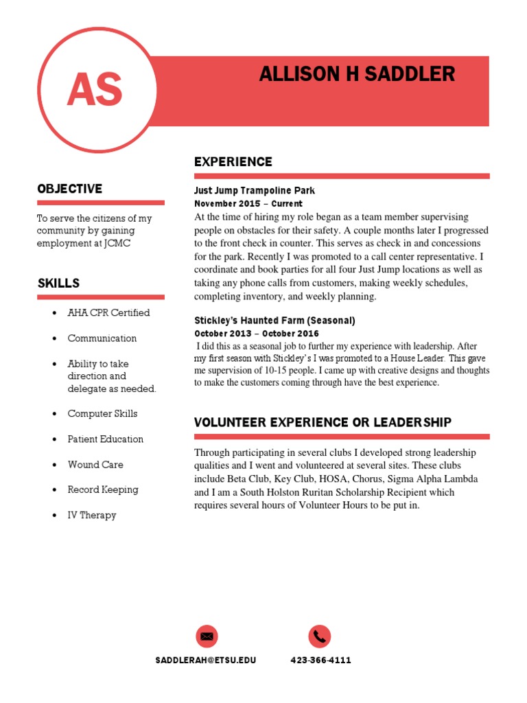 Resume Allison | PDF | Health Sciences | Medicine