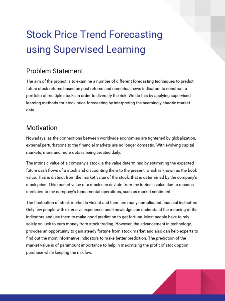 Smai Project Abstract | PDF | Stock Market | Statistical Classification