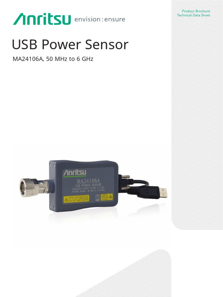 Anritsu USB Power Sensor MA24106A Brochure and Technical Data Sheet ...