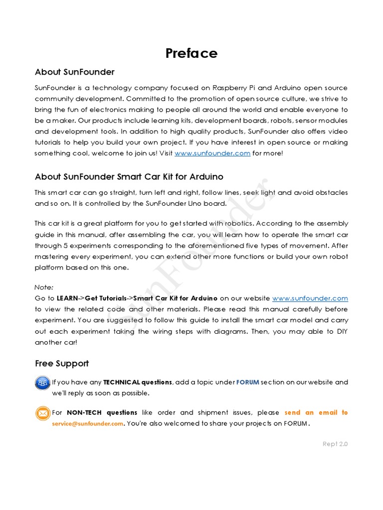Smart Car Kit For Arduino User Manual | PDF | Arduino | Electric Motor