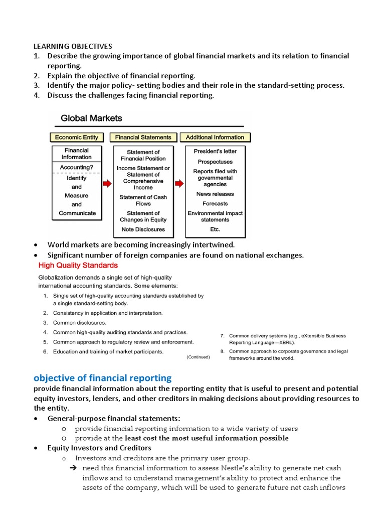 Objectives of Financial Reporting | PDF