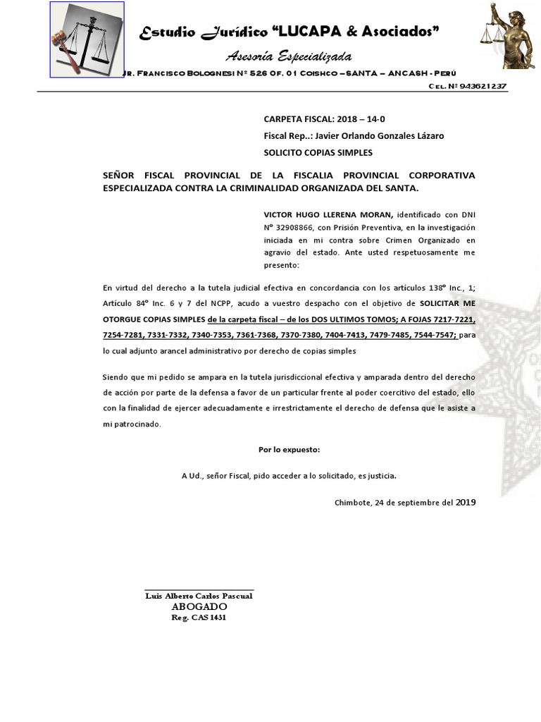 Solicito Copias Simples | PDF