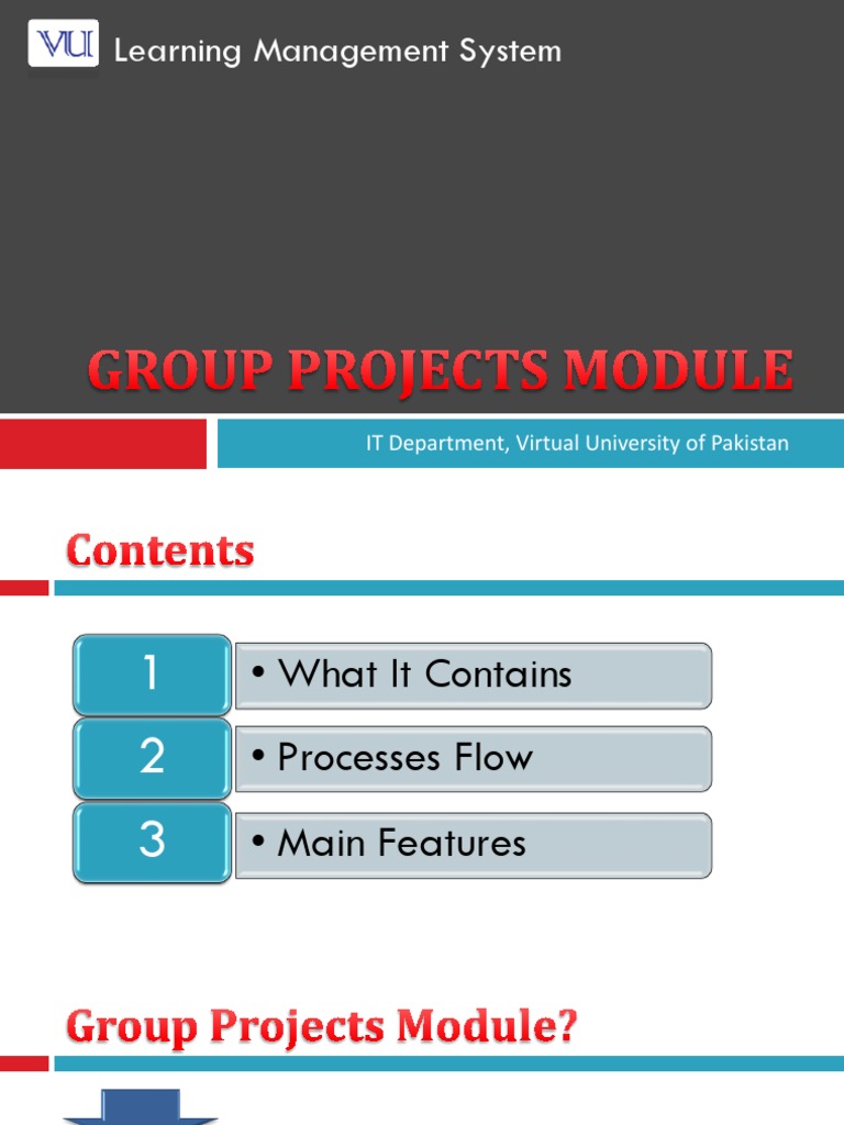 Learning Management System: IT Department, Virtual University of ...