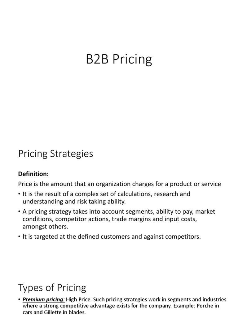 B2B Pricing | PDF | Lease | Pricing