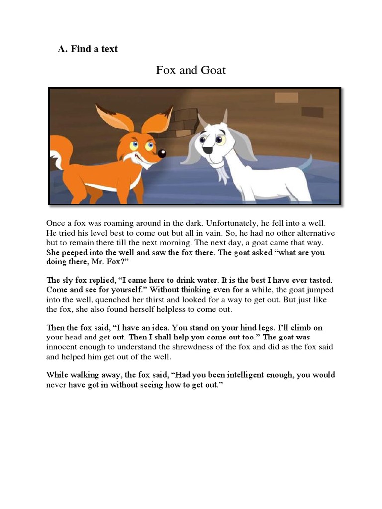 Fox and Goat: A. Find A Text | PDF