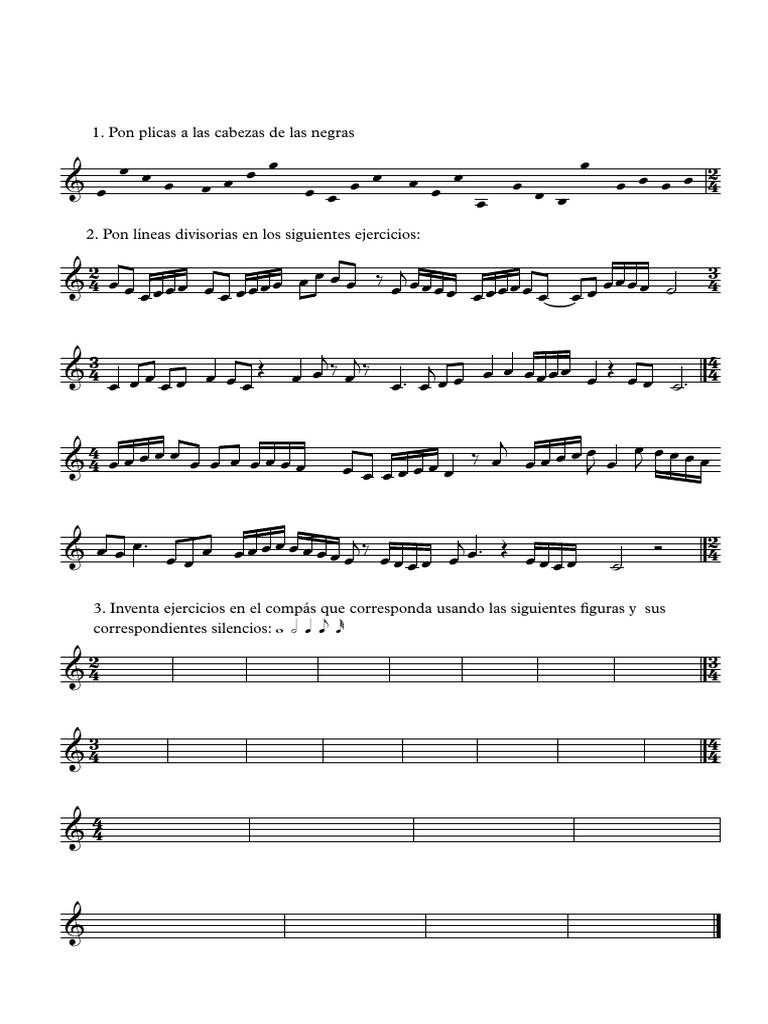 Ejercicios Niños Solfeo 3 - Partitura Completa | PDF