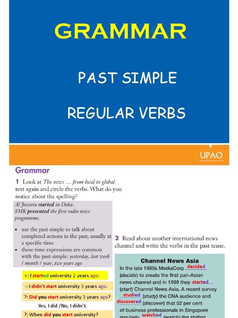 Past Simple Regular VerbsG | PDF