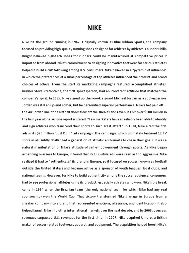NIKE Case Study | PDF | Nike | Sneakers