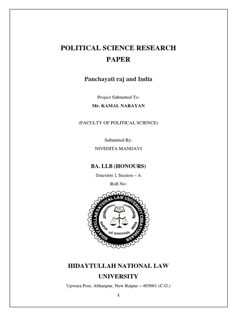 Political Science Research | PDF | Politics Of India | Government Of India