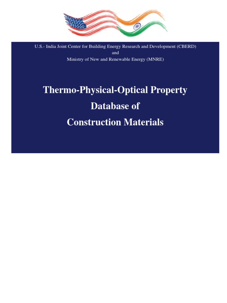 Thermo-Physical-Optical Property Database of Construction Materials ...