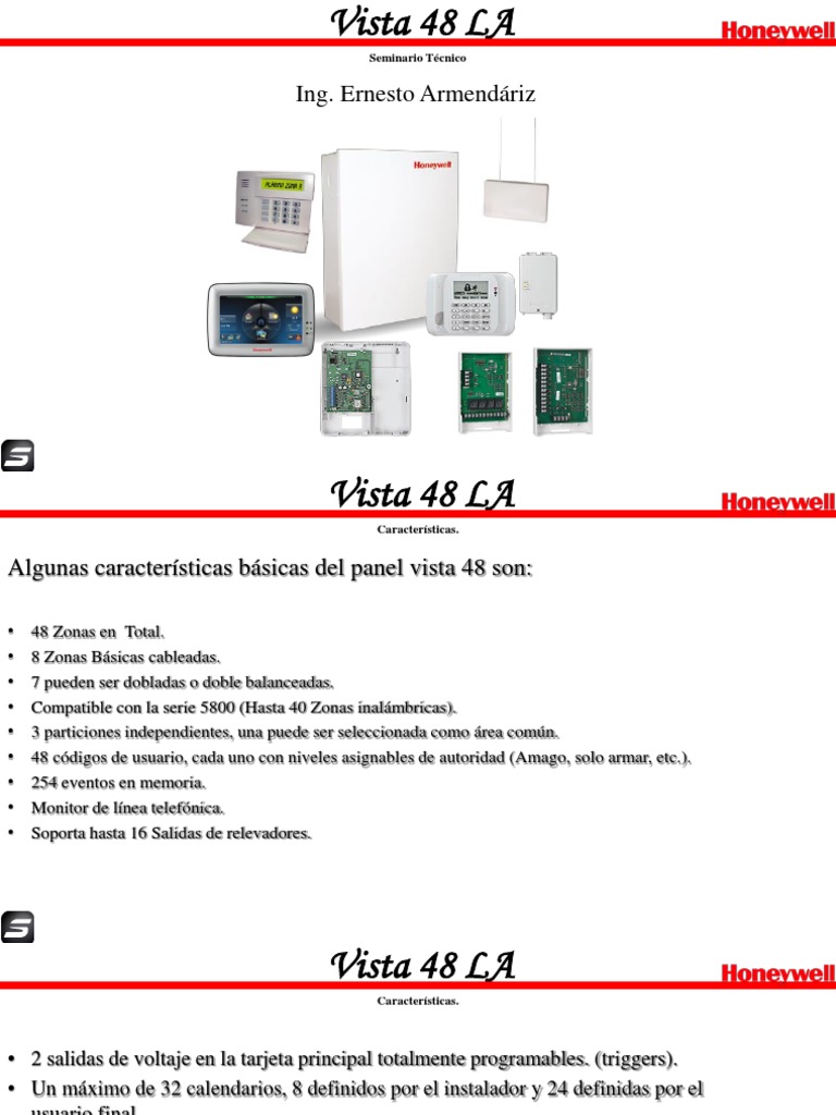 Manual Técnico Honeywell Vista 48LA | PDF | Teclado | Terminal de ...