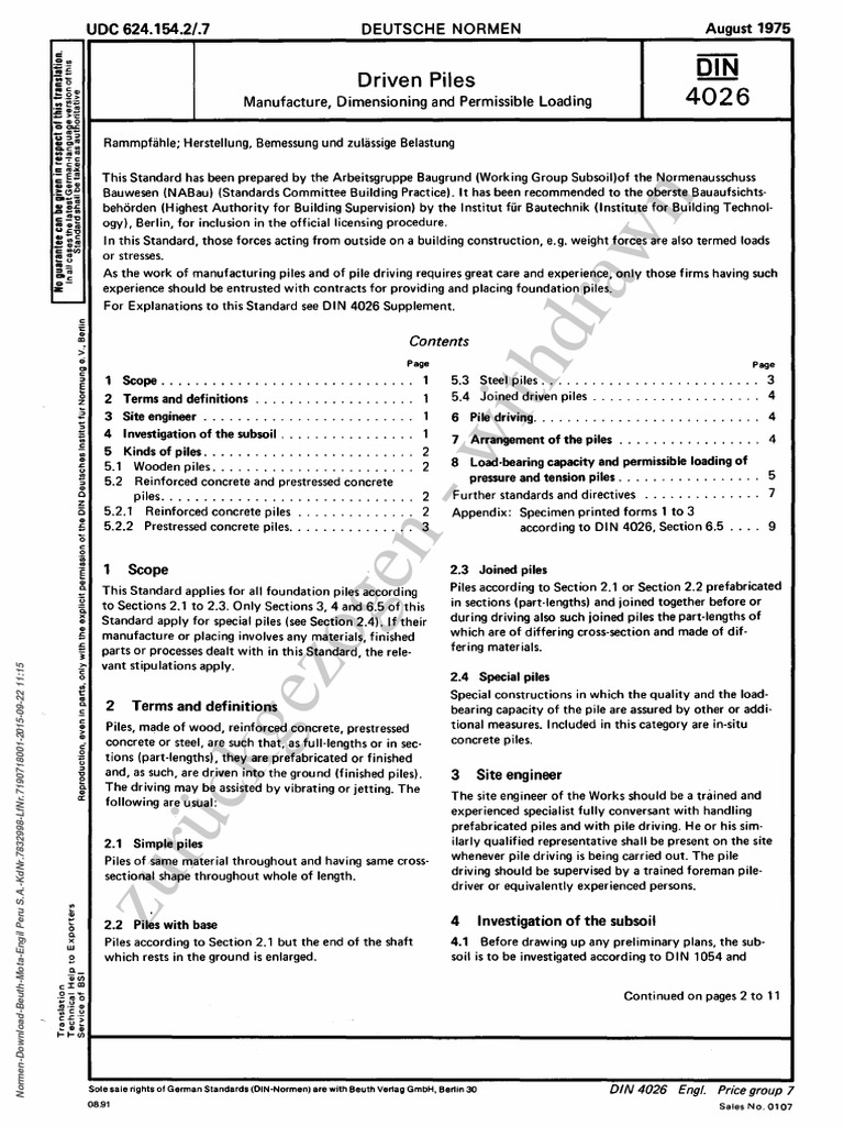 Din 4026 PDF | PDF | Deep Foundation | Wood