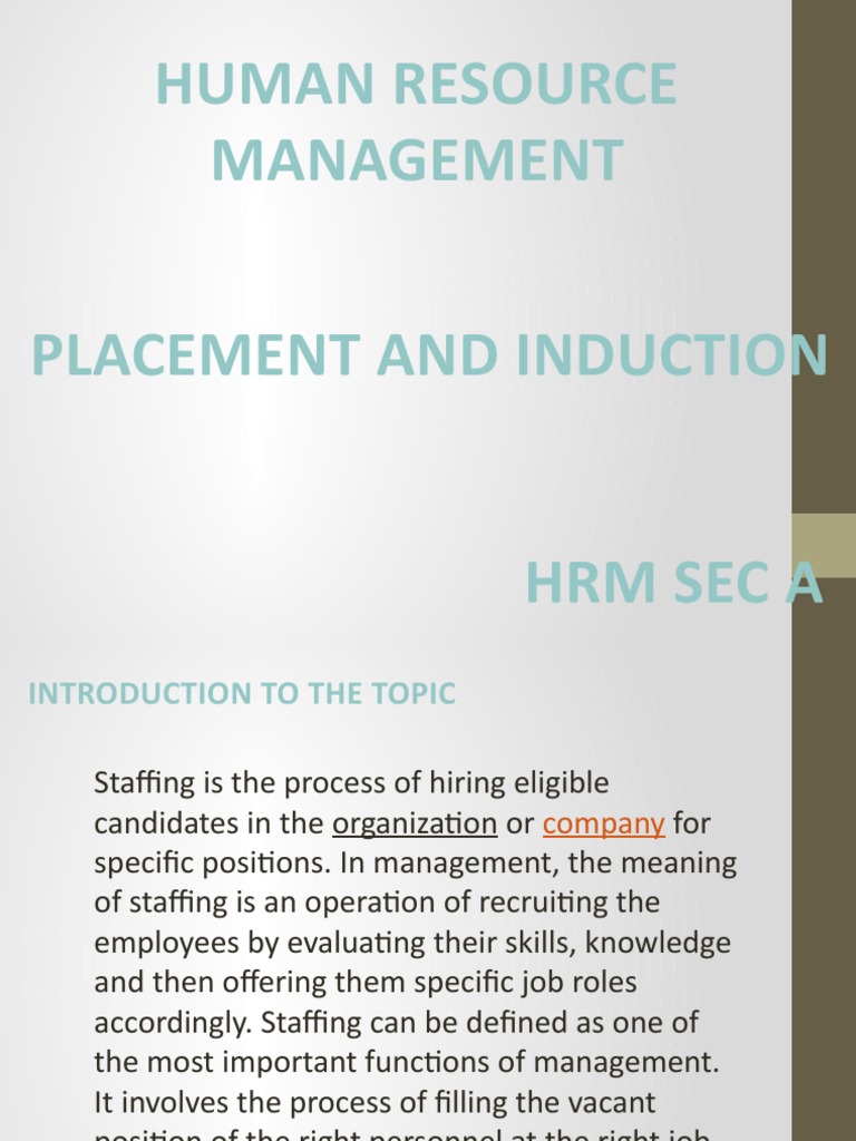 Presentation1 HRM | PDF | Human Resources | Employment