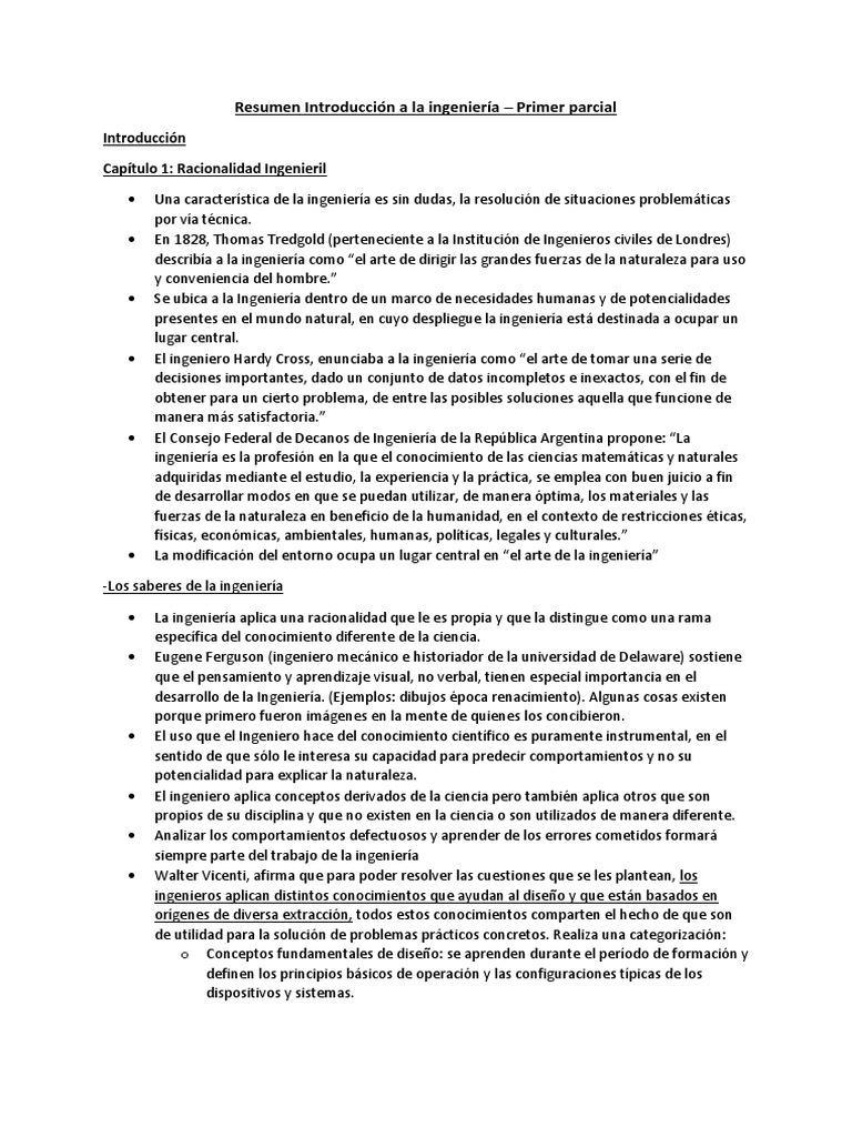 Resumen Intro. Ingenieria | PDF | Ingeniería | Diseño