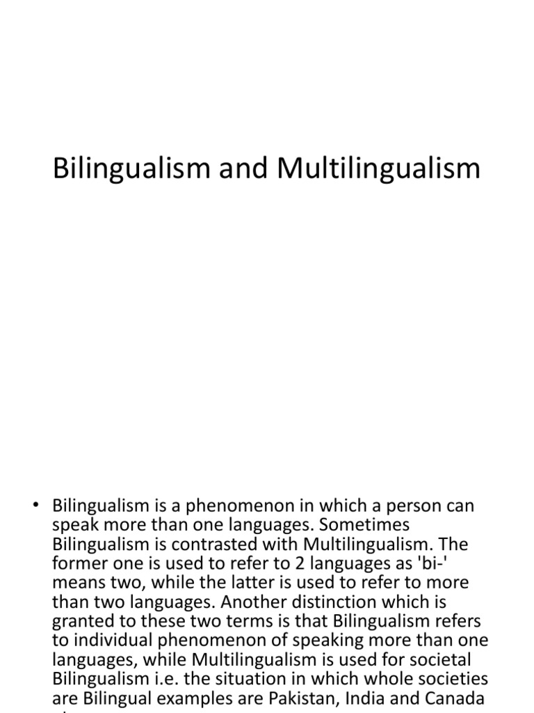Bilingualism and Multilingualism | PDF | First Language | Multilingualism