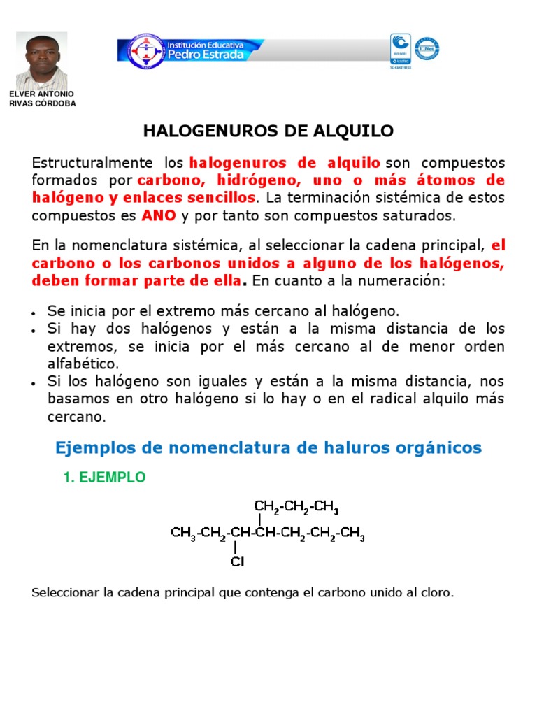 Halogenuro de Alquilo | PDF | Moléculas | Compuestos químicos