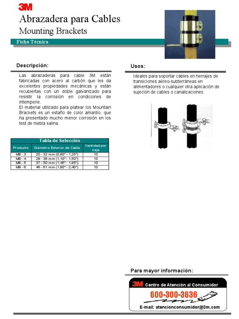 Abrazaderas para Cable 3M MB-3 | PDF