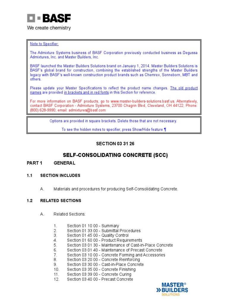 Basf SCC | PDF | Concrete | Fly Ash