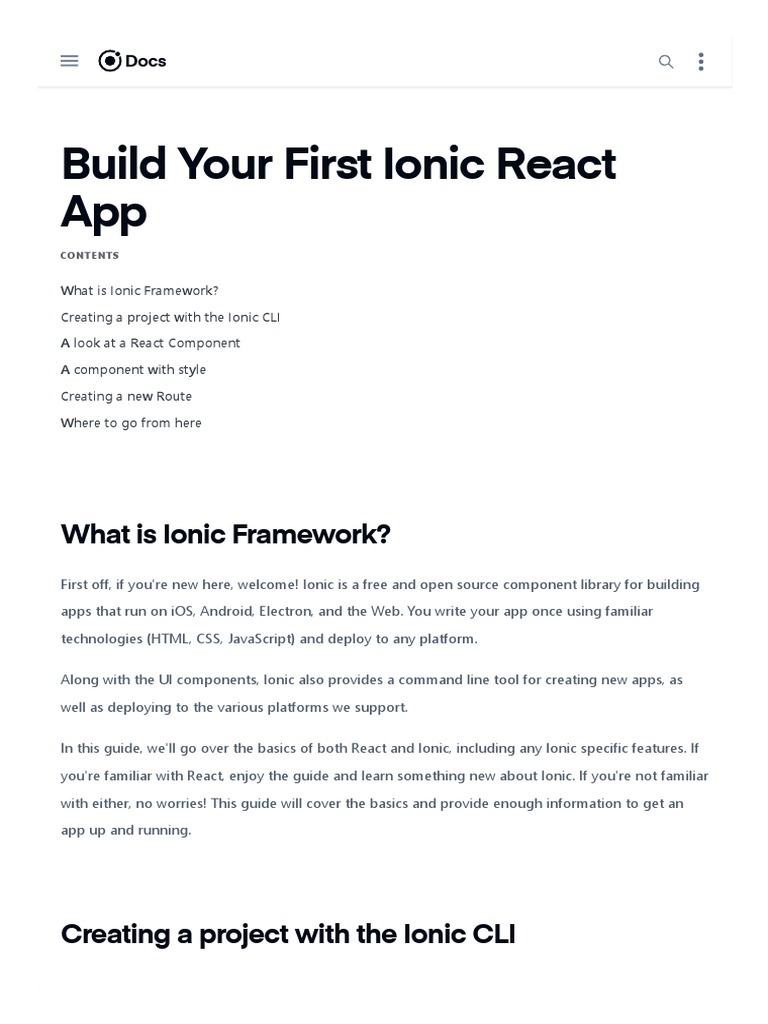 Ionic React Documentation | Download Free PDF | Mobile App | Software Development