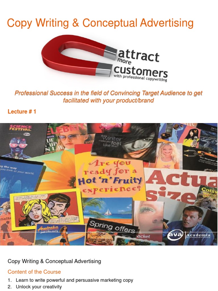 Copy Writing & Conceptual Advertising | PDF | Copywriting | Audience